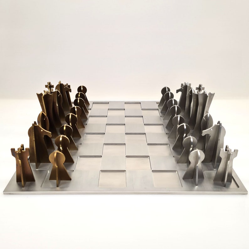 Handmade Stainless Steel Chess Set Pieces Chalk Furniture & | Etsy