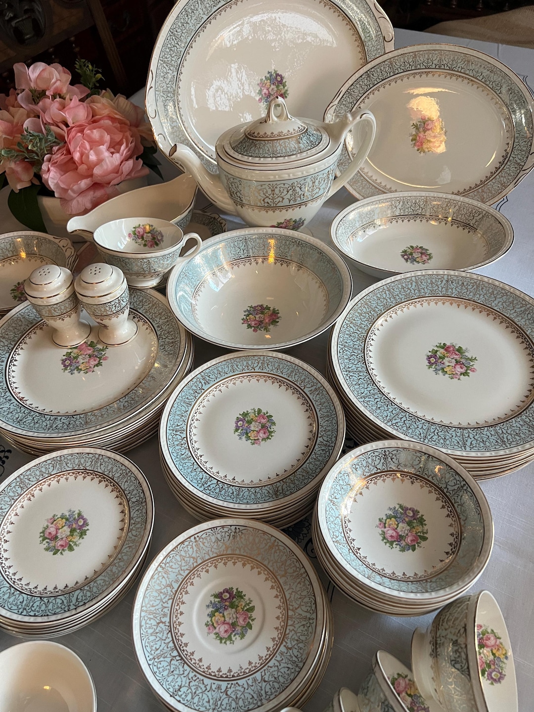 An ELEGANT 77 Pieces Vintage Homer Laughlin Georgian Eggshell Fine Bone ...