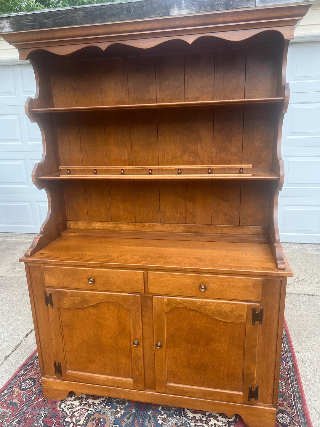 Vintage Ethan Allen China Cabinet: Solid Maple Colonial Buffet Hutch - Etsy