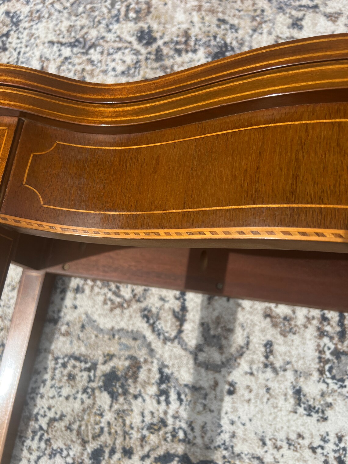 Vintage Kittinger Mahogany Console Table: Extendable Kidney Shape ...