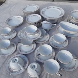 Vintage Mikasa Fine China Jyoto Mikado Dinnerware Set, 66 Pieces - Etsy