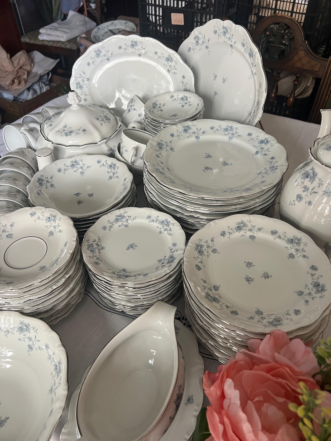 Vintage Johann Haviland Bavaria Dinnerware Set: Fine Bone China, Blue ...