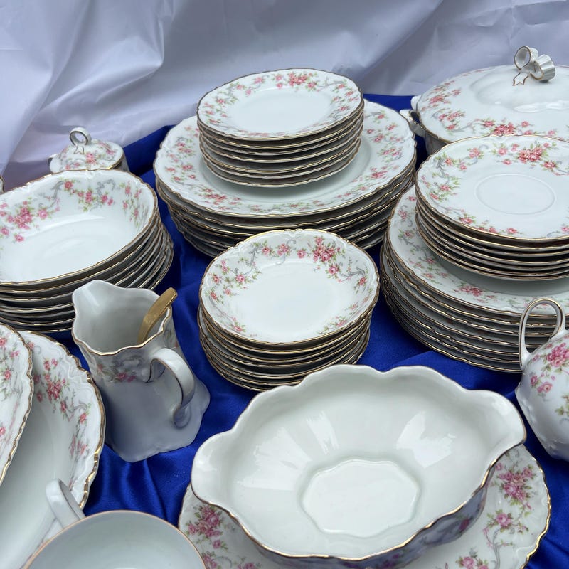 Antique Pink China Set - Etsy