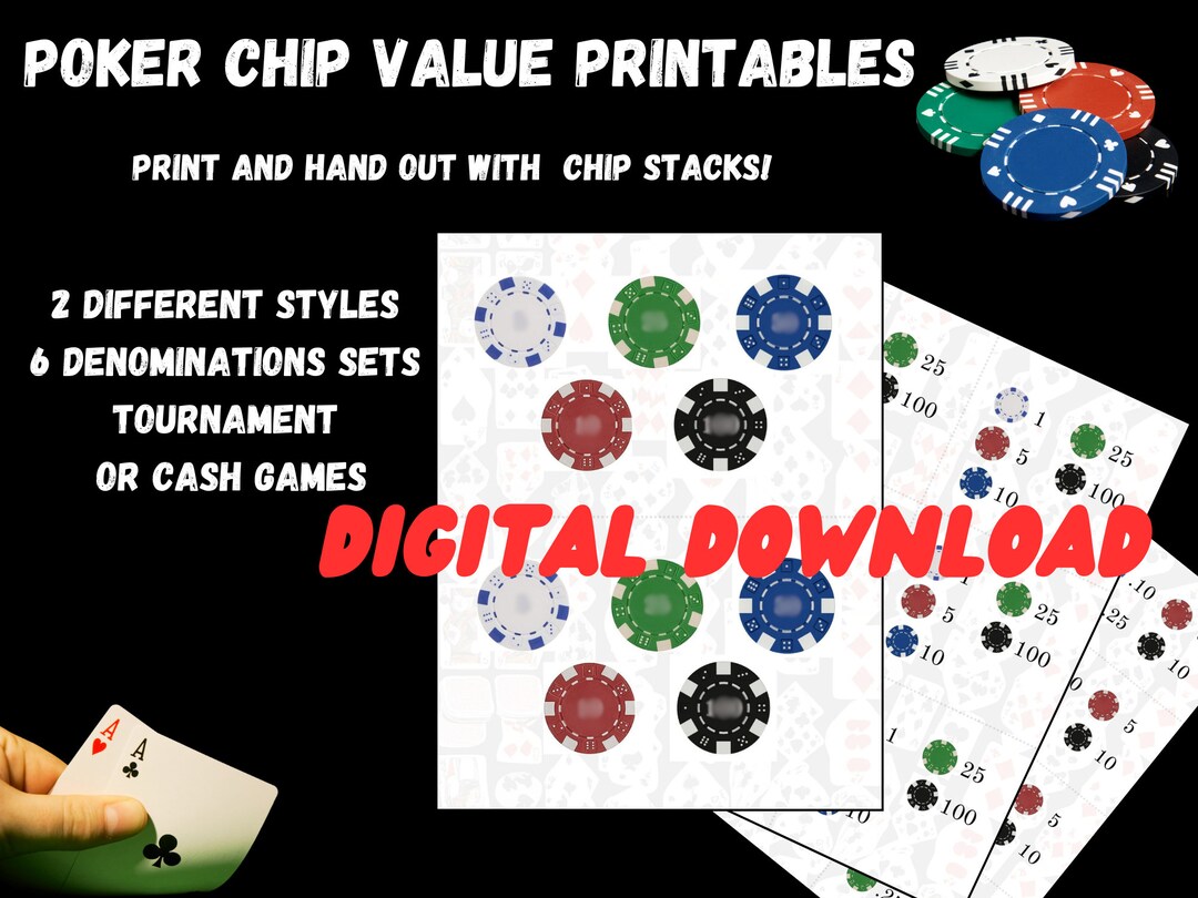Poker Chip Value Printables - Etsy