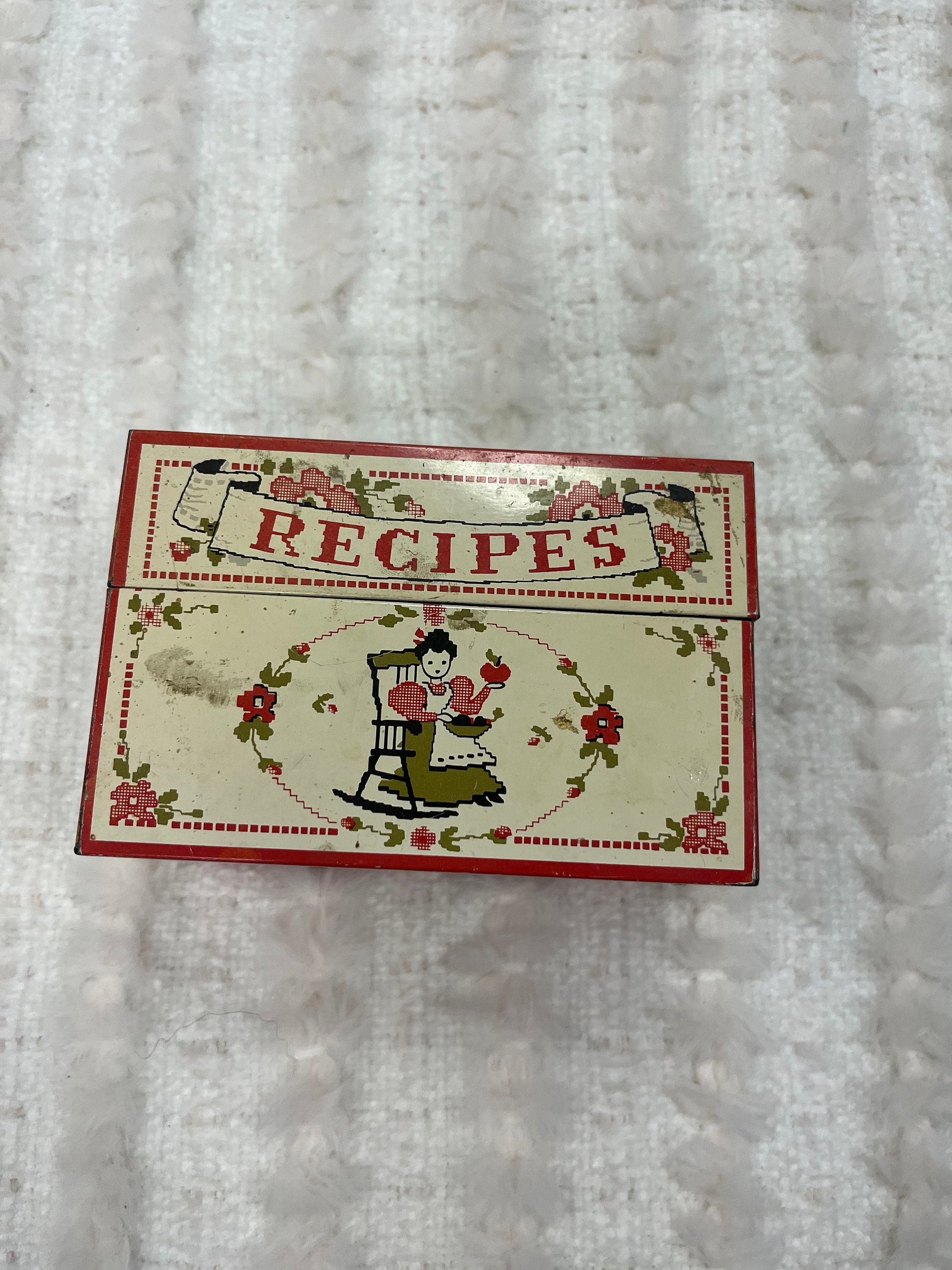 Vintage Tin Recipe Box - Etsy
