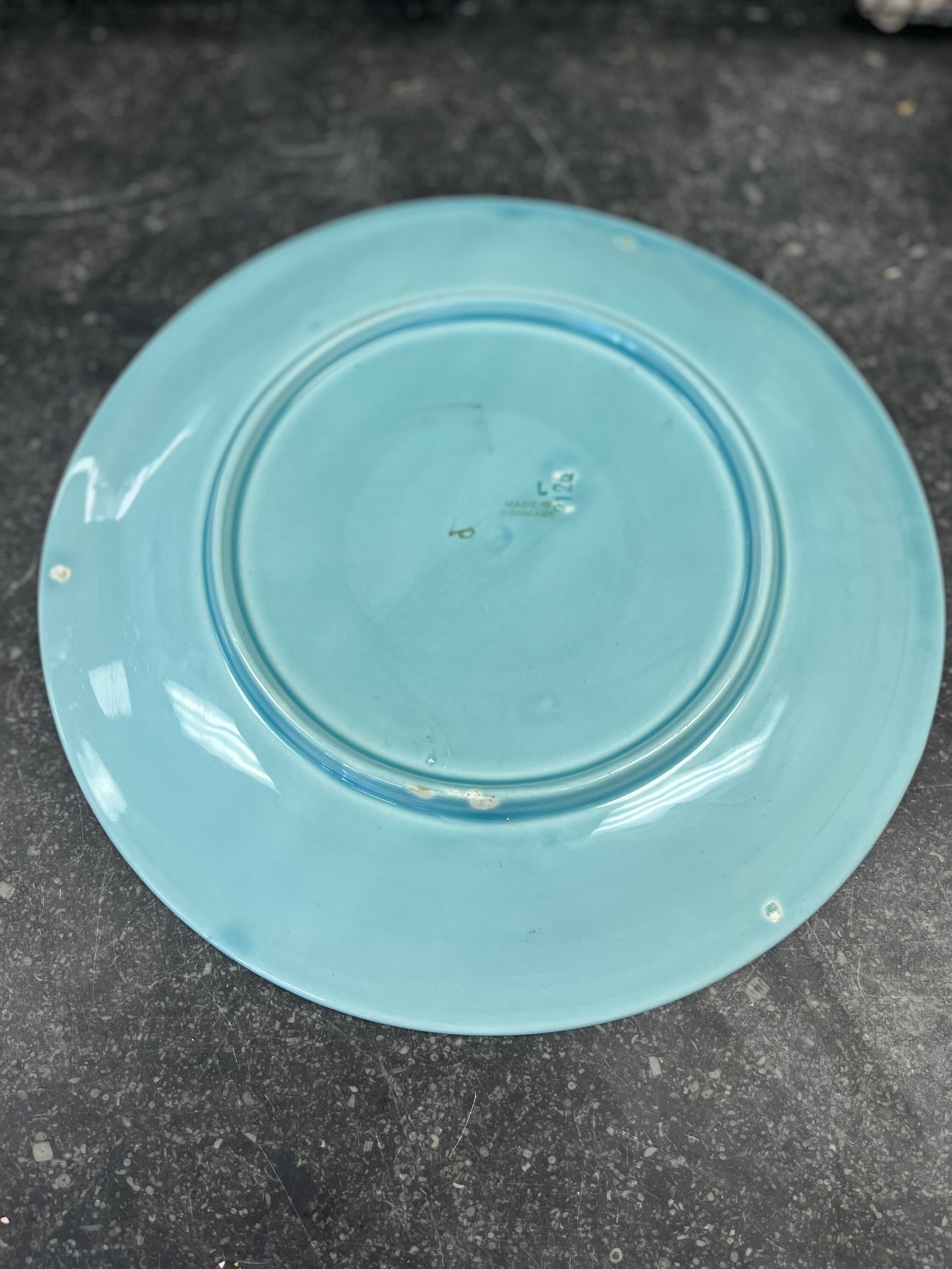 Majolica West Germany Turquoise Cherry Plate & Bowl Set - Etsy