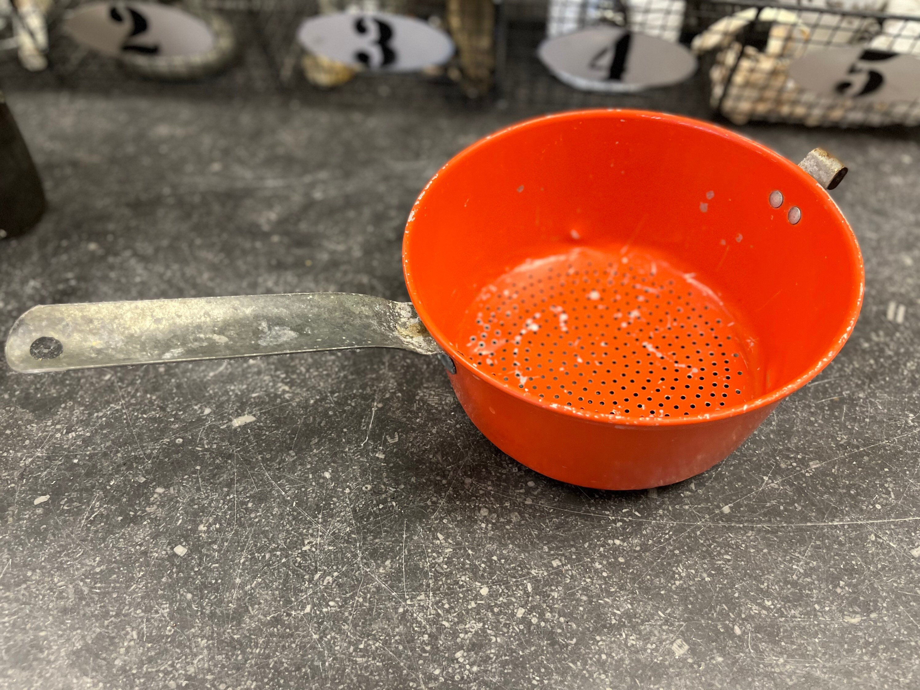 Vintage Enamelware Handled Colander/strainer Orange - Etsy