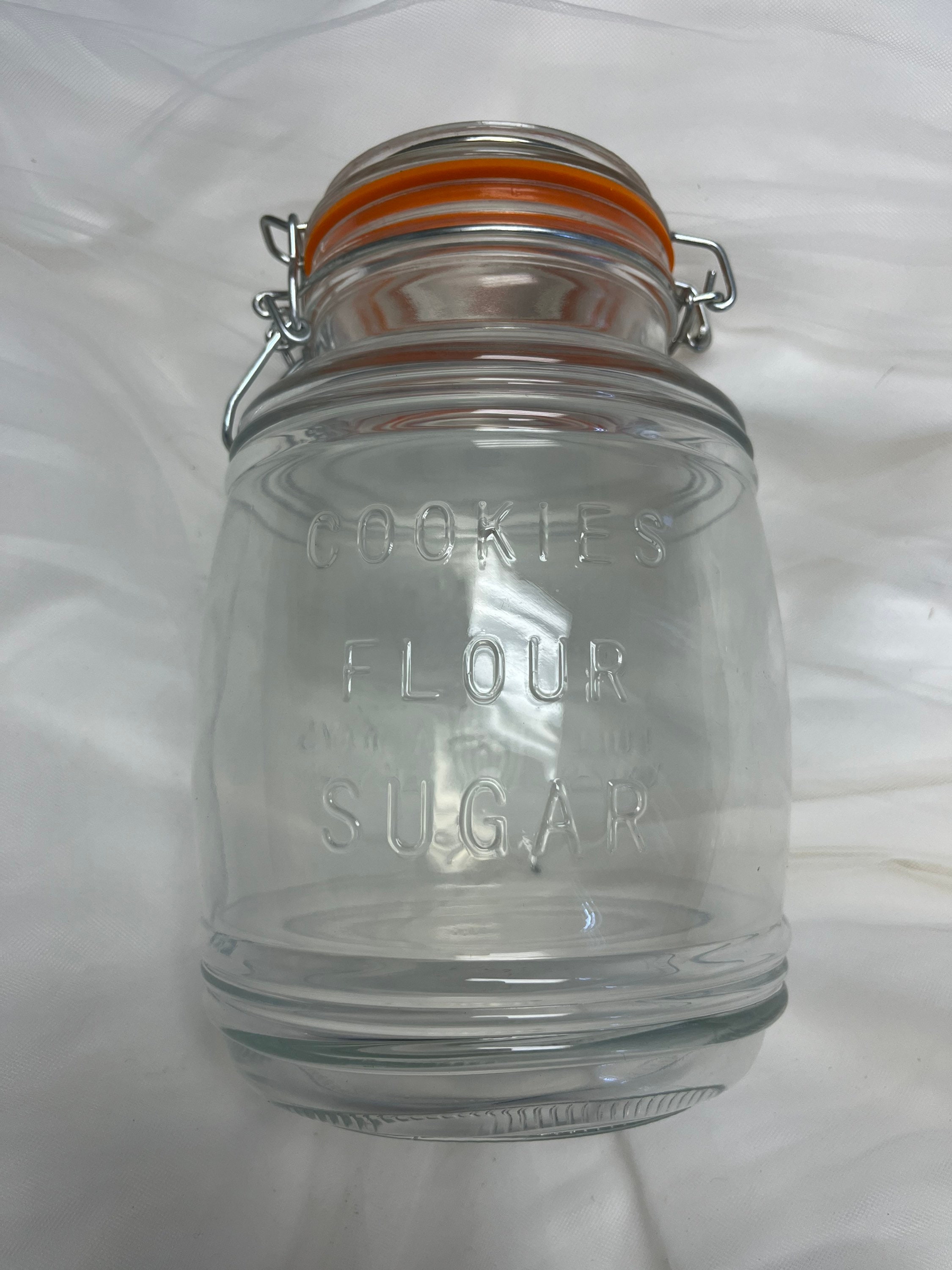 Vintage 2 Quart Cracker Barrel Style Glass Jar - Etsy