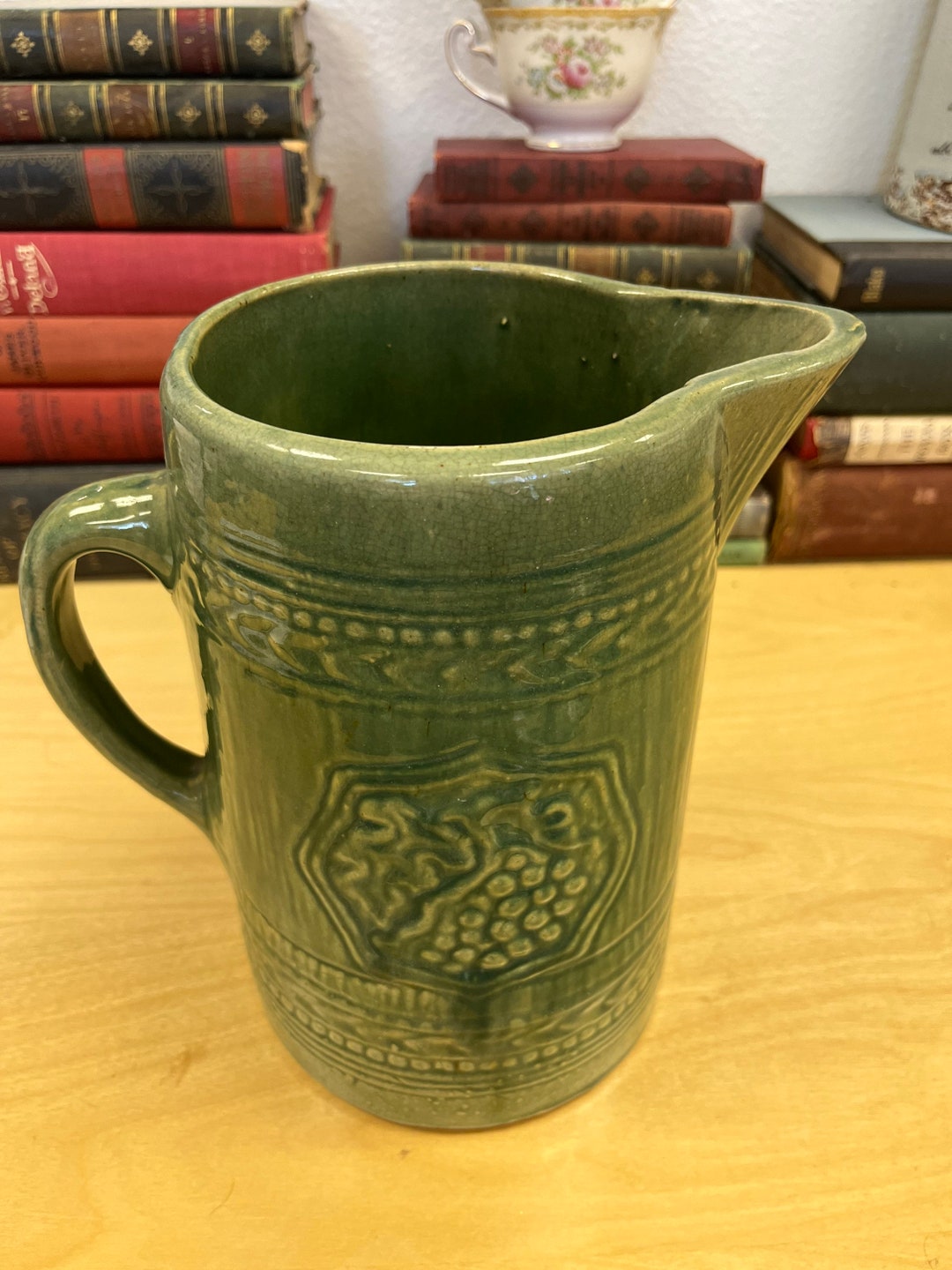 Vintage Mccoy Stoneware Grapes Pottery Pitcher - Etsy