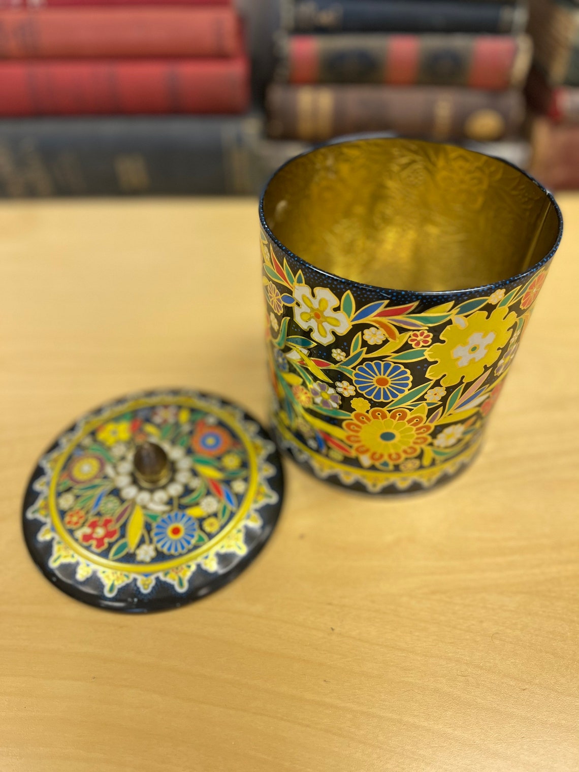 Vintage Tin Embossed Canister - Etsy