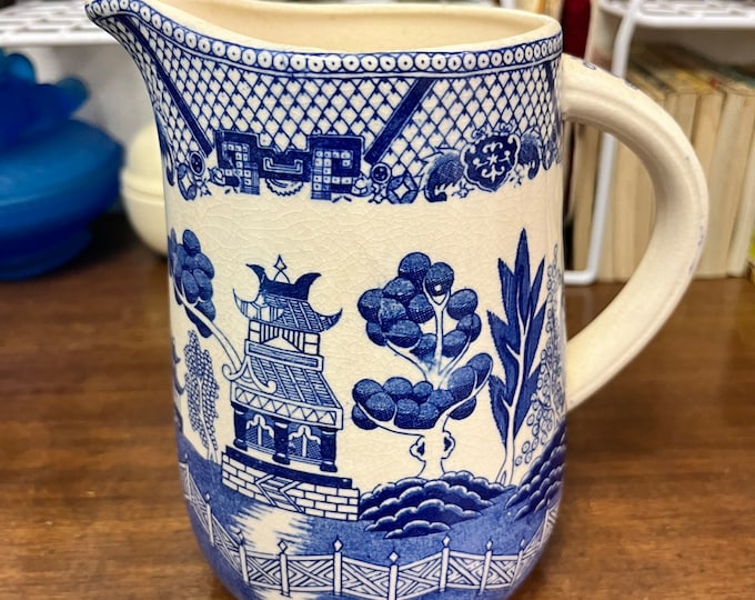 Vintage Blue Willow Pattern Made in Japan Pitcher - Etsy