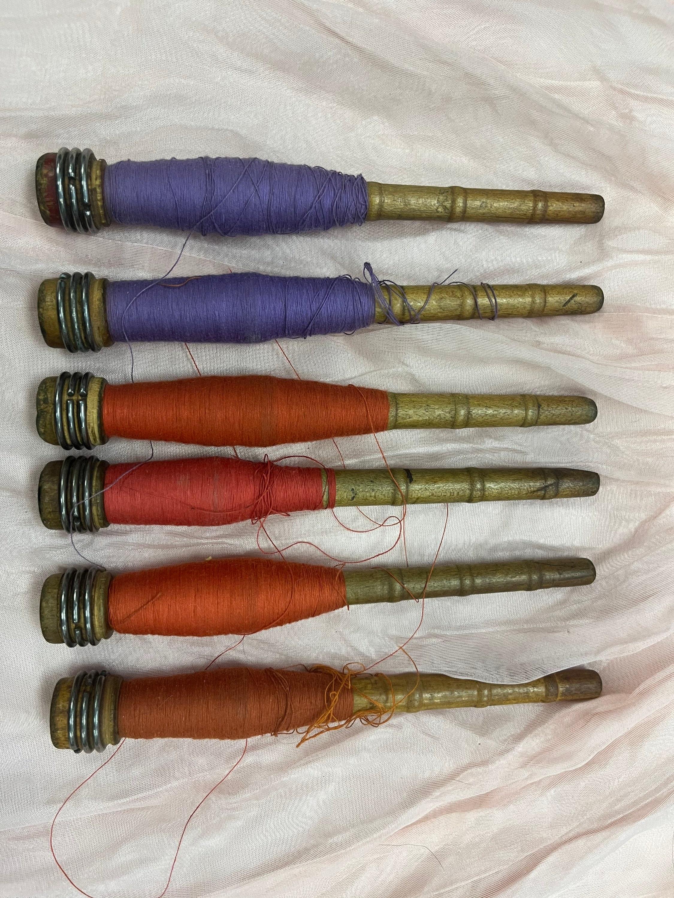 Set of 6 Vintage Spools / Spindles Vintage Thread - Etsy