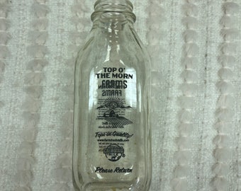 Vintage Half Pint Bottle. Brookside Farm Dairy 100% Cream. Set of Two. - Etsy