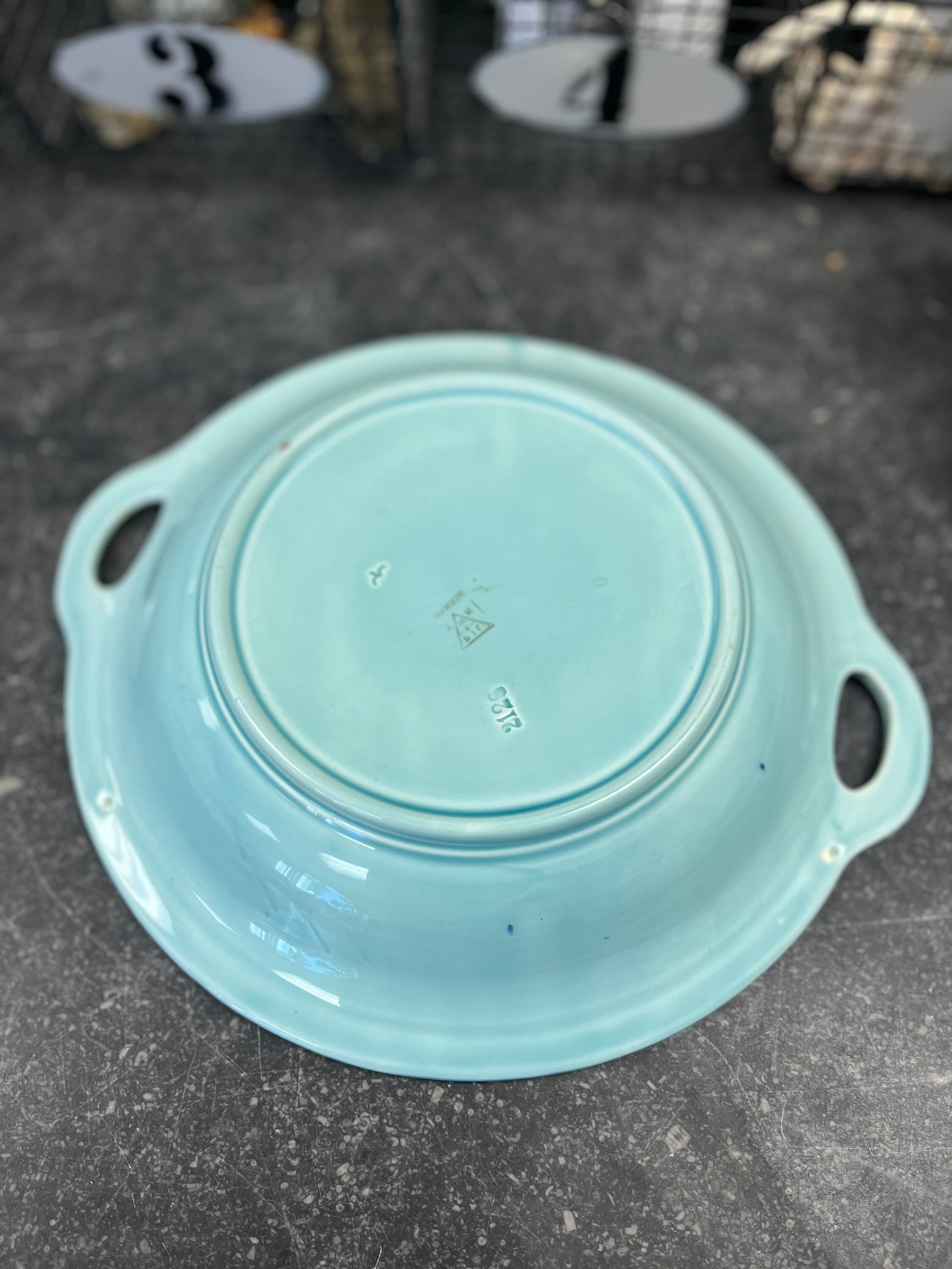 Majolica West Germany Turquoise Cherry Plate & Bowl Set - Etsy