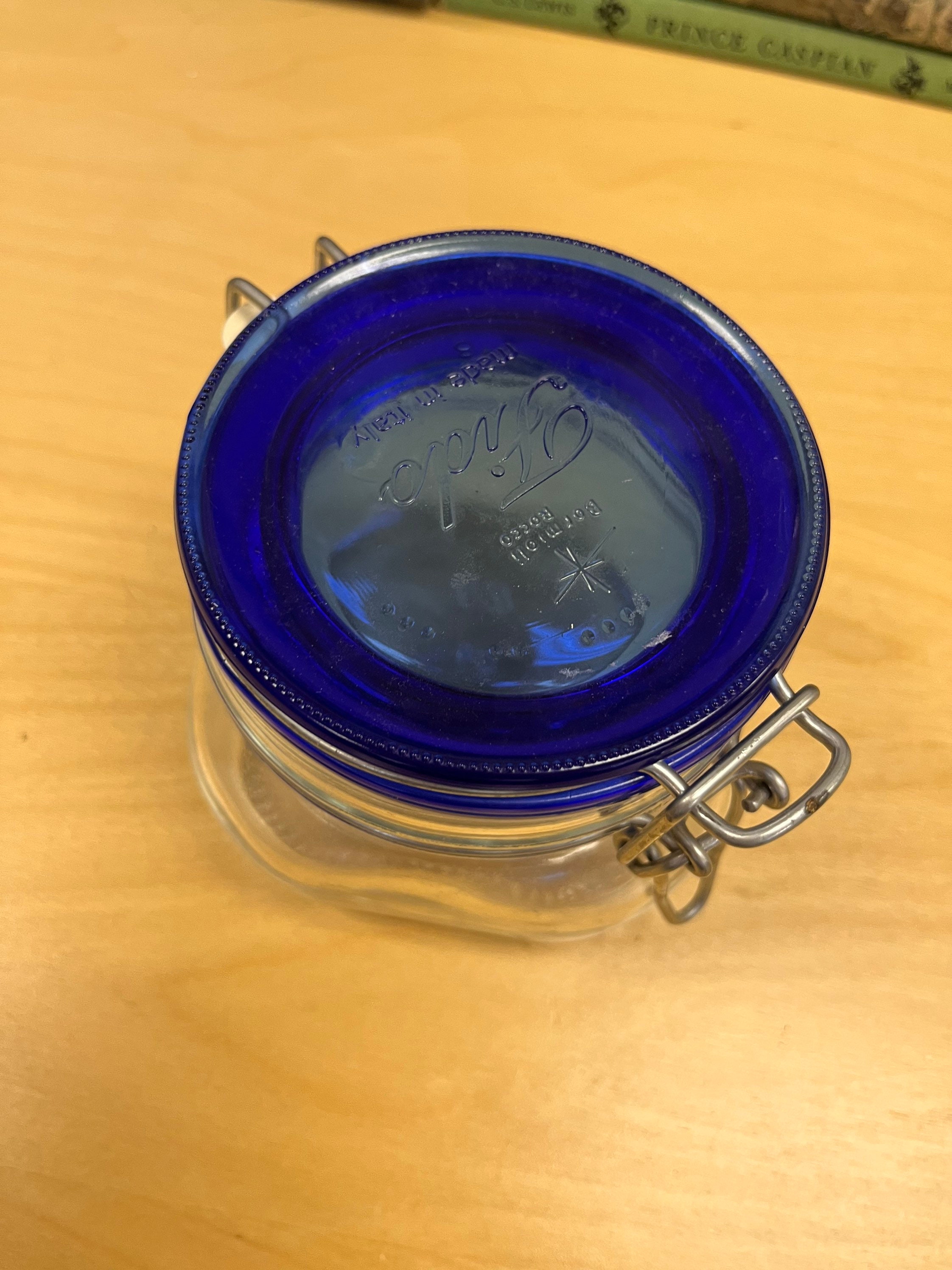 Bormioli Rocco Fido Made in Italy Blue Lid Jar 1/2 L. - Etsy