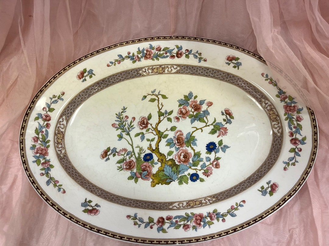 Johnson Brothers England Indian Tree Large Oval Platter - Etsy