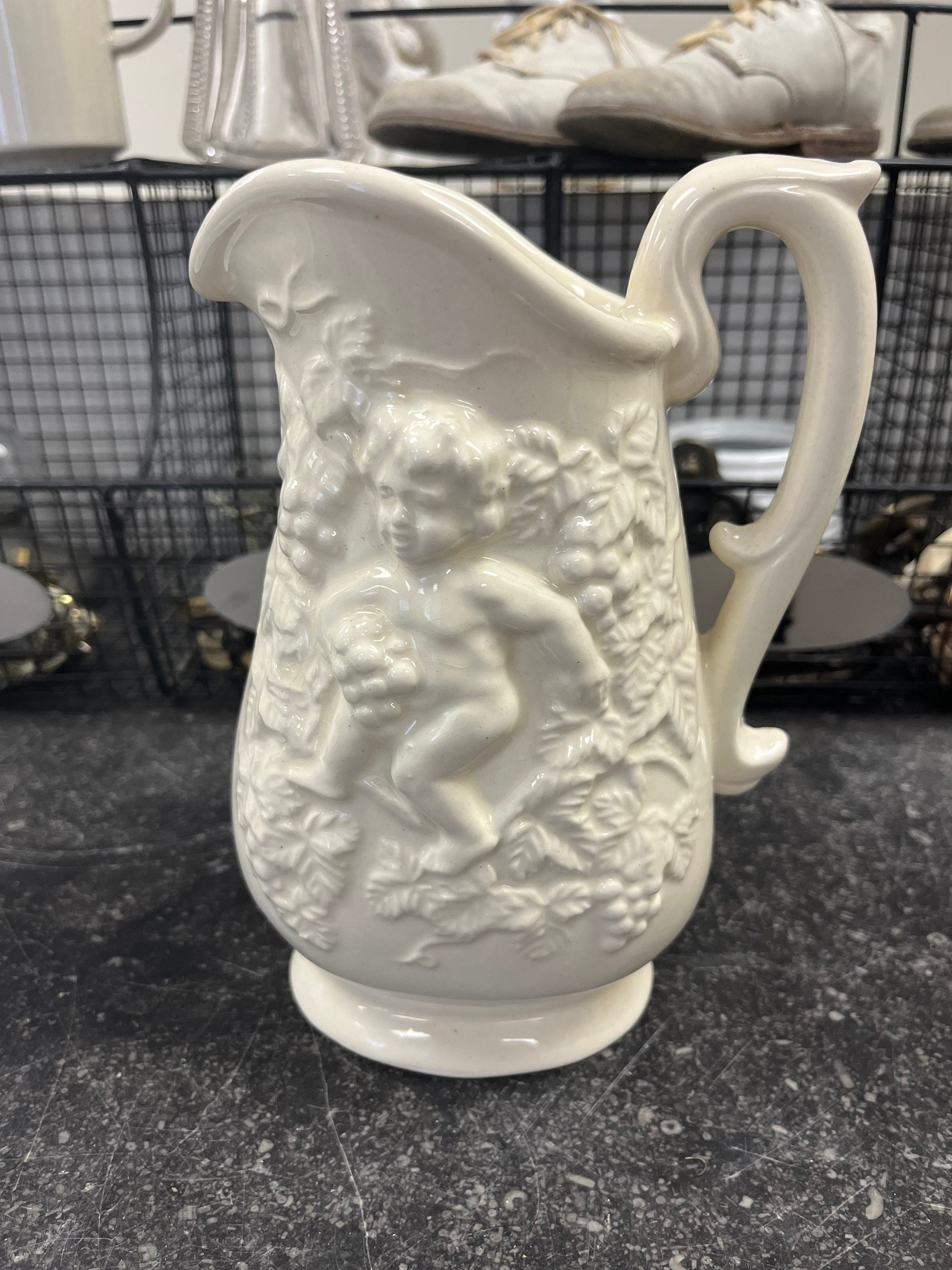 Vintage Pitcher With Cherubs and Grapes - Etsy