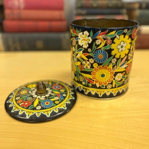 Vintage Tin Embossed Canister - Etsy