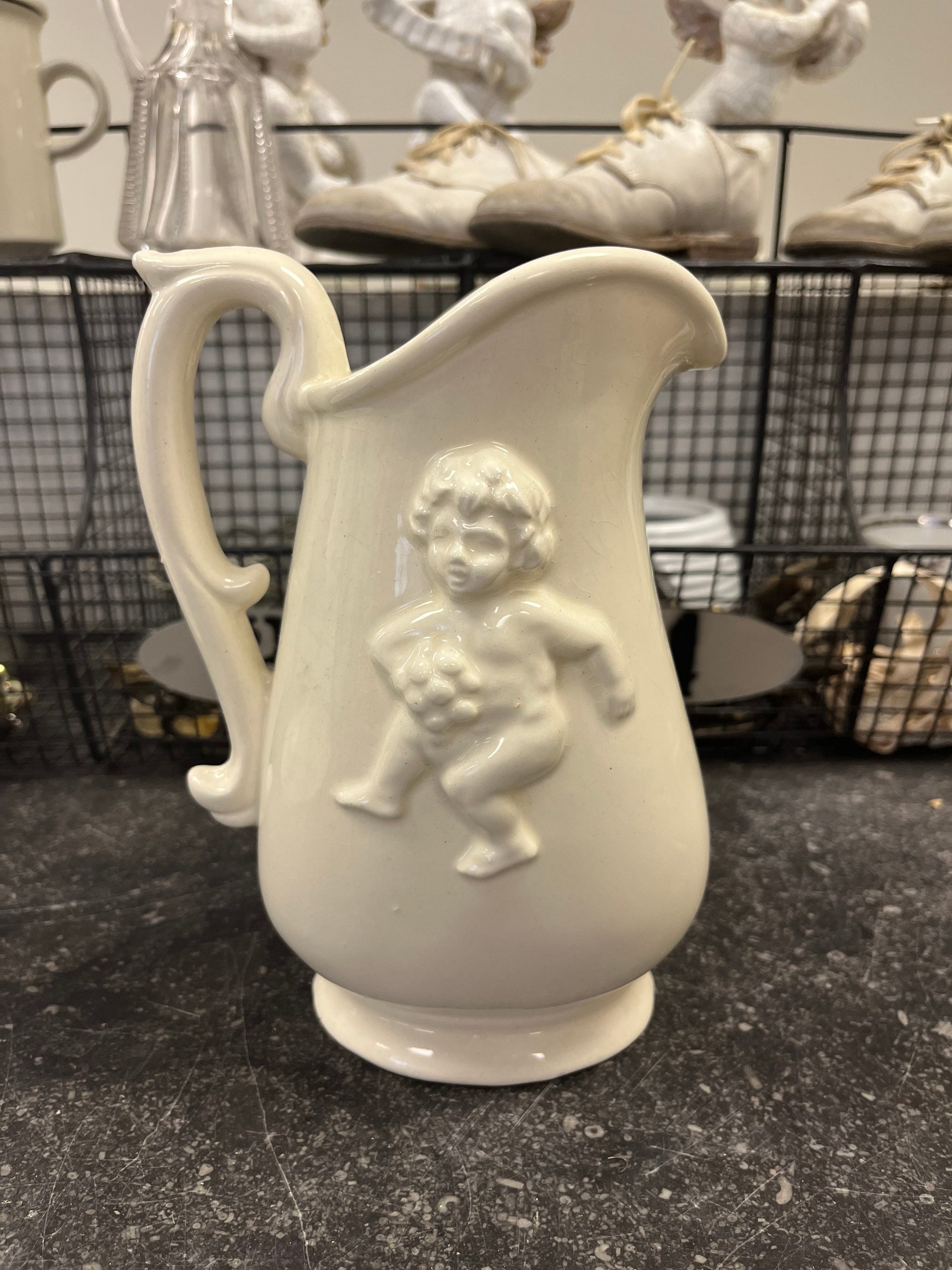 Vintage Pitcher With Cherubs and Grapes - Etsy