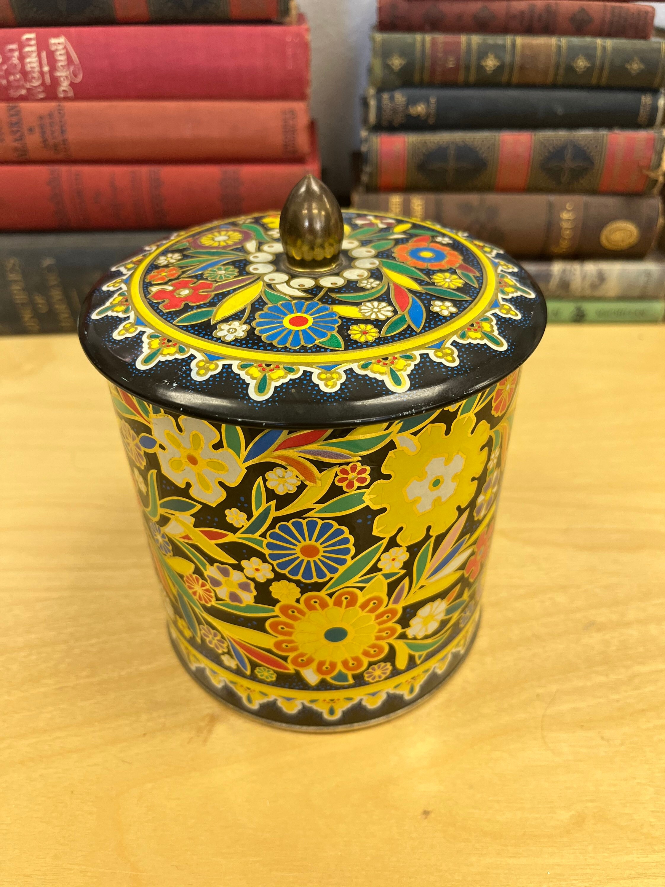 Vintage Tin Embossed Canister - Etsy