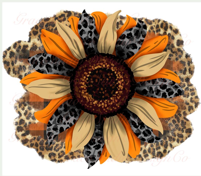 Leopard Print | Sunflower | Fall Sublimation Design * Digital Download ...