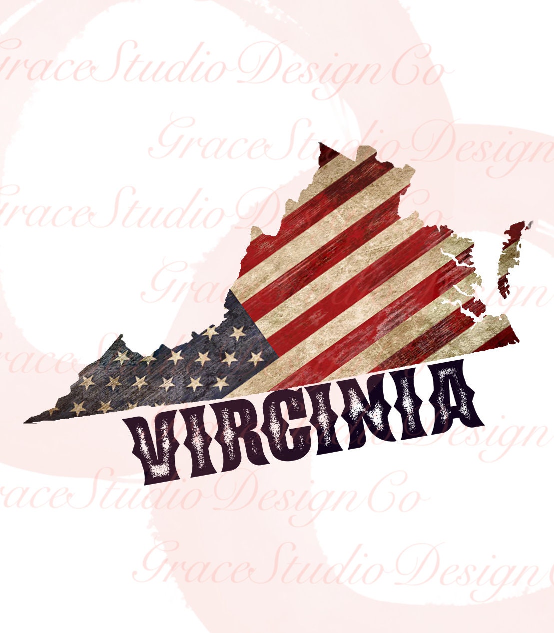 Virginia American Flag Sublimation Design *digital Download Only* - Etsy