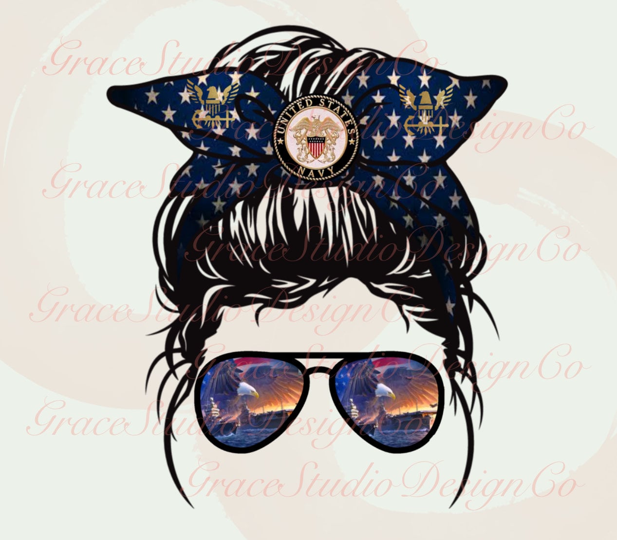 US Navy Messy Bun Sublimation Design digital Download Only - Etsy