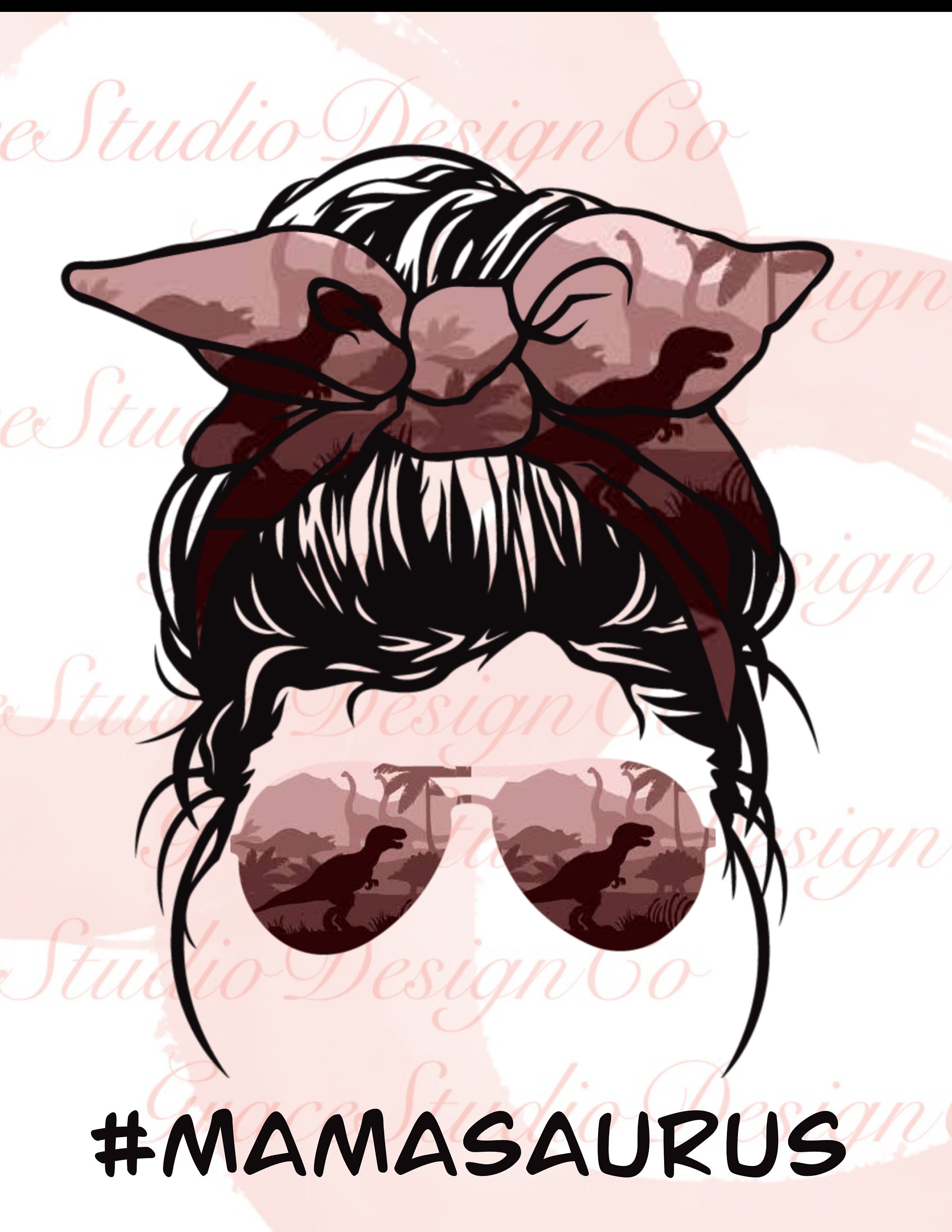 Mamasaurus Messy Bun Sublimation Design *digital Download Only* - Etsy