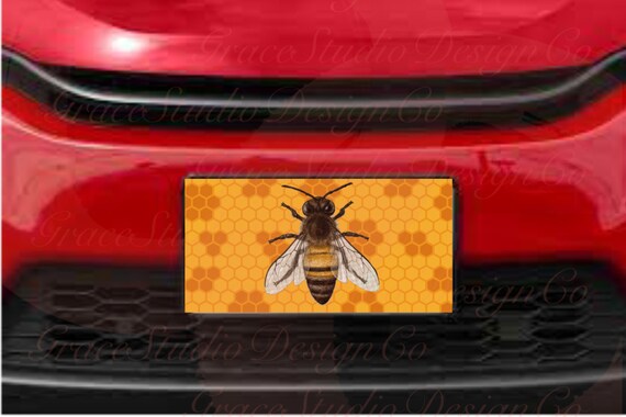 Bee Honey Comb License Plate Sublimation Design digital | Etsy