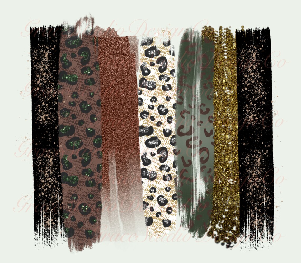 Leopard Print Brush Strokes Sublimation Design *digital Download Only ...