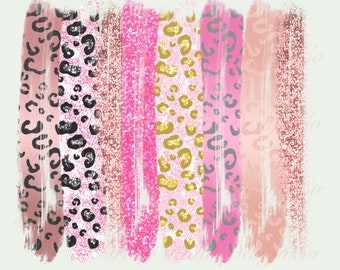 Leopard Print Brush Strokes Sublimation Design digital Download Only - Etsy