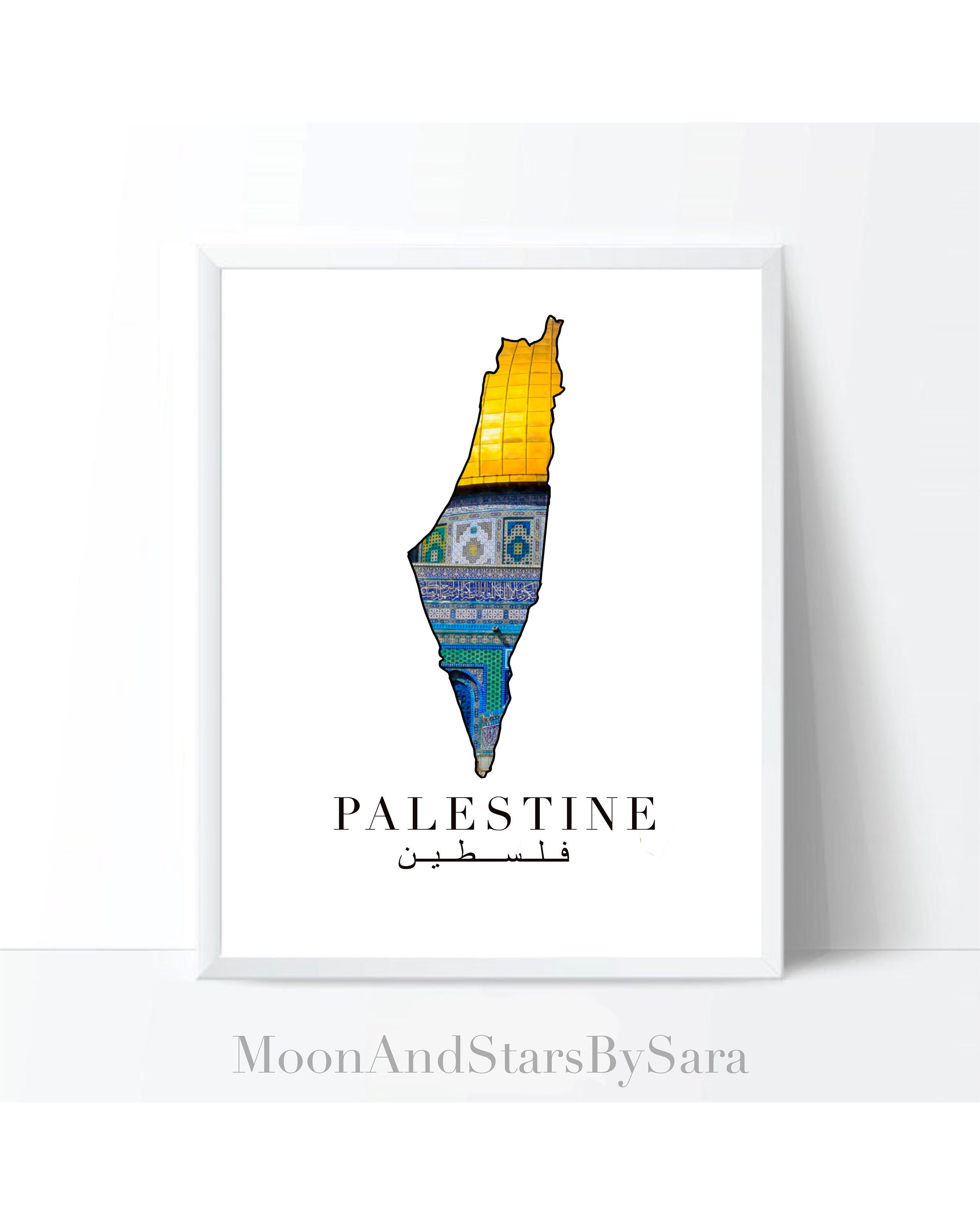 Palestine Map Wall Art Digital Art Dome of the Rock - Etsy Canada