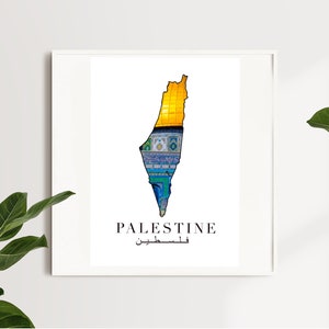Palestine Map Wall Art Digital Art Dome of the Rock - Etsy Canada