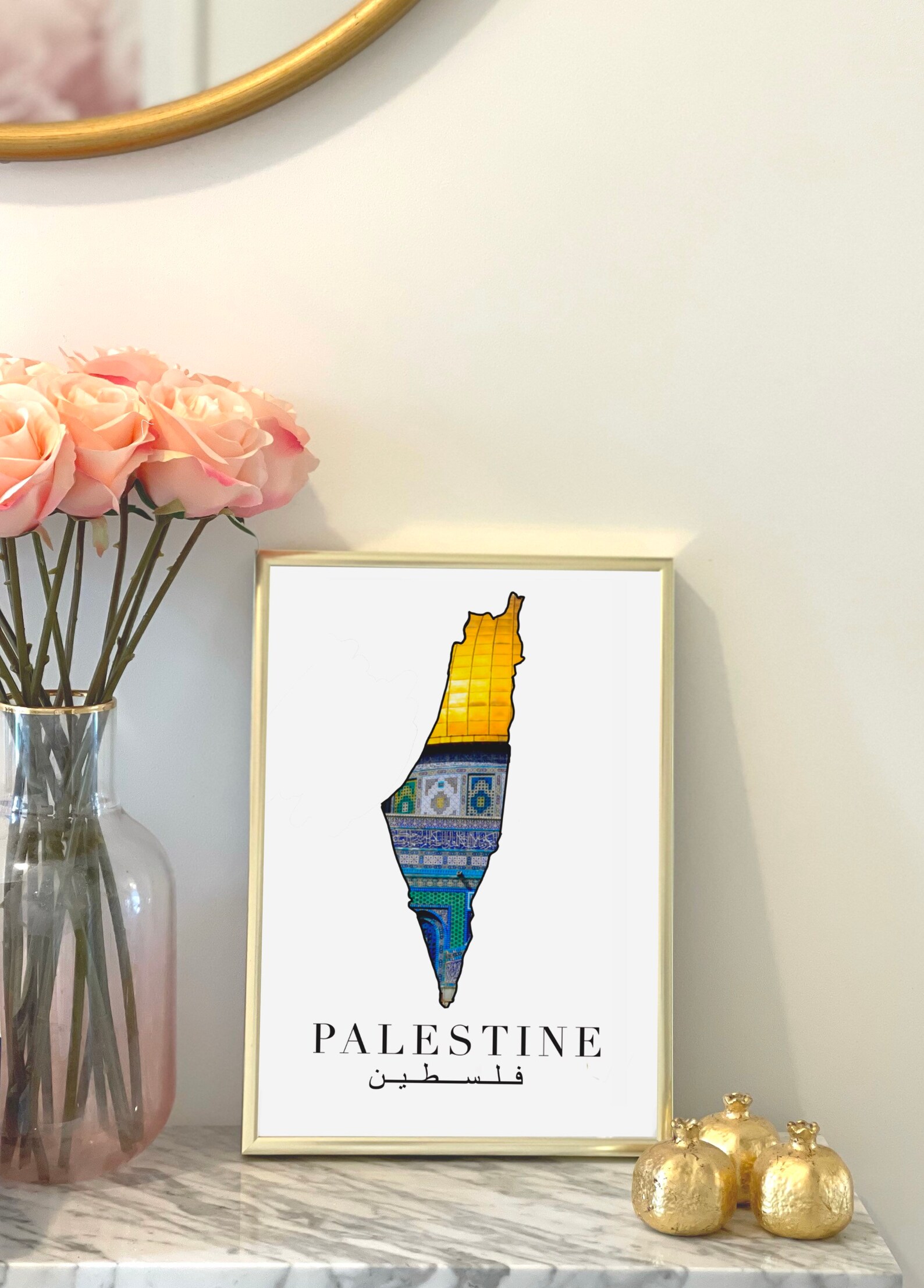 Palestine Map Wall Art Digital Art Dome of the Rock - Etsy Canada