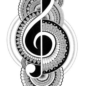 Musical Note Mandala Print From Original Artwork by ...