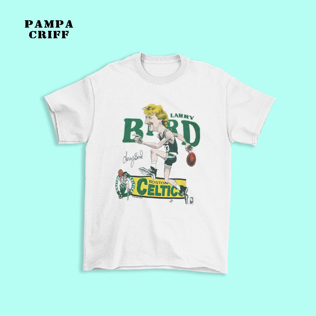 Funny Chibi Boston Celtics 90s Retro Signature Printed White Classic T ...