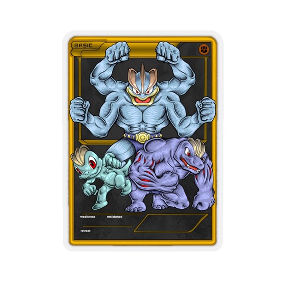 Machop Evolution Line Card Sticker - Etsy