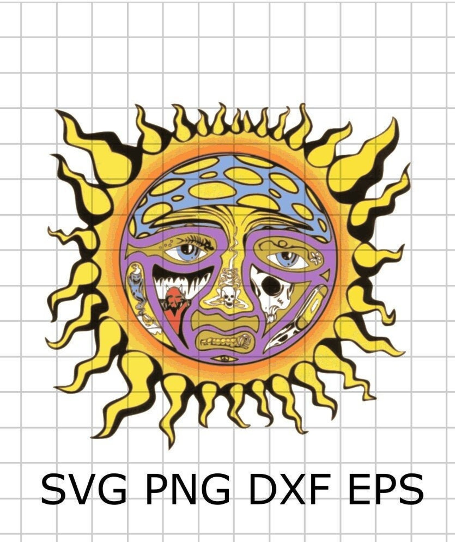 SUBLIME Sun PNG Sublime SVG file Sublimación banda punk rock | Etsy