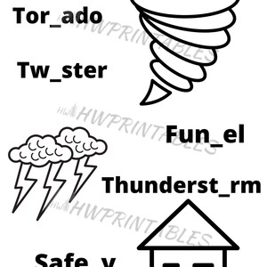 Weather-Learn About Tornadoes Safety in a Tornado Spelling | Etsy