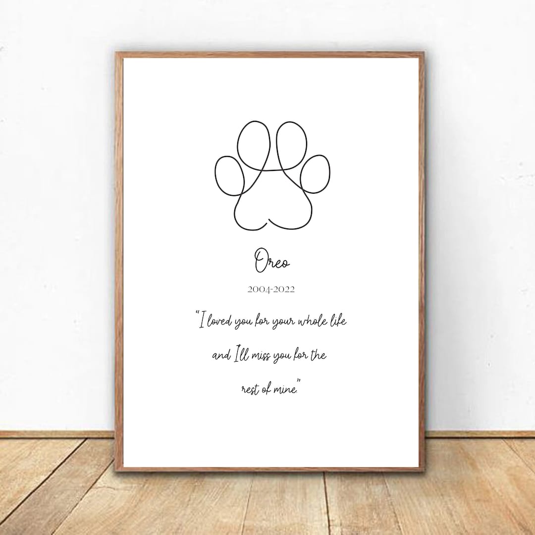 Dog Memorial Frame | Custom Dog Loss Poster | Dog Memorial Print - Etsy