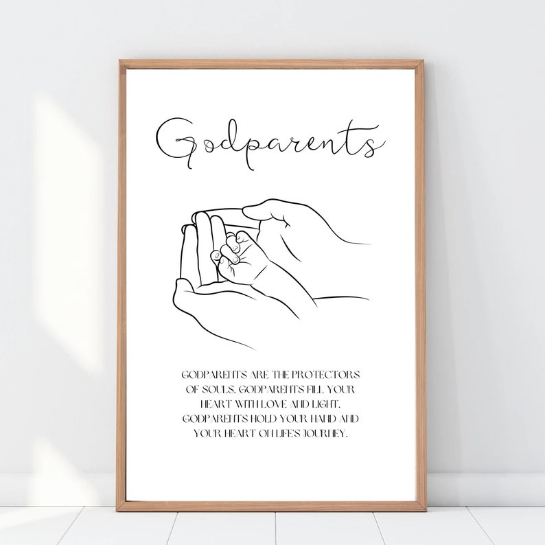 Godparents Gift |godmother Godparents Godfather Godchild | Thank You ...