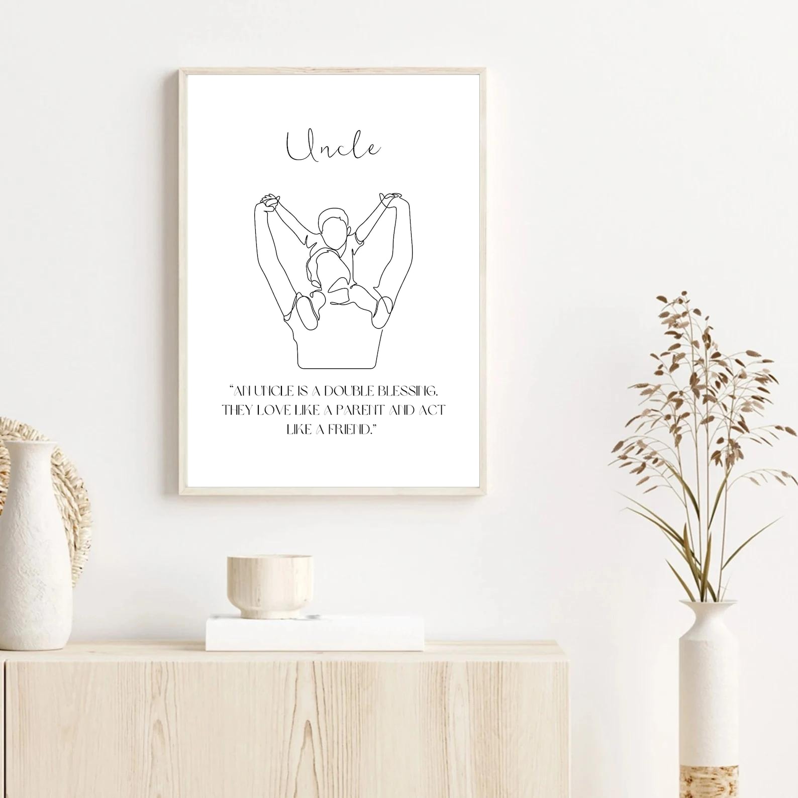 Uncle Quote and Line Art Print | Uncle Gift - Etsy