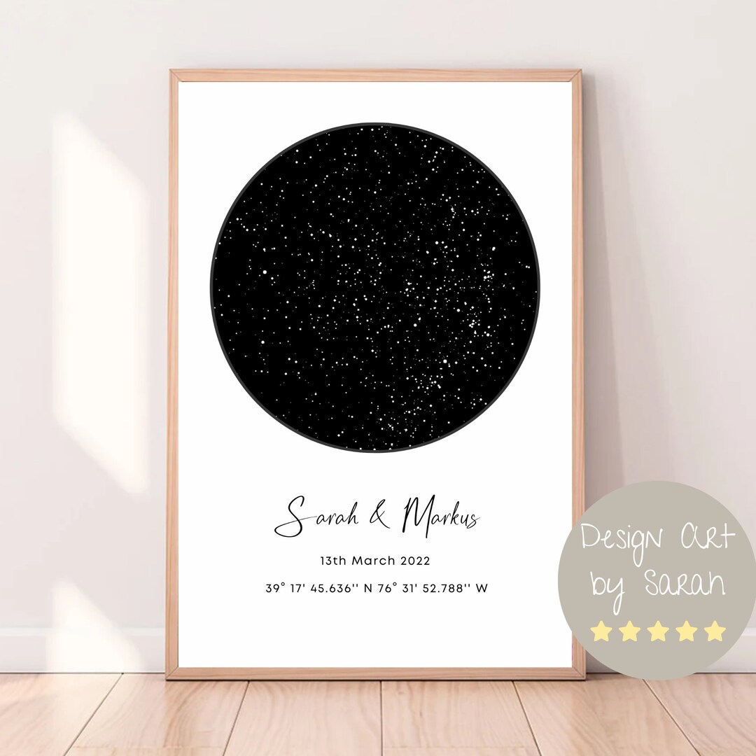 Custom Star Alignment Print for Couples and Individuals - Etsy