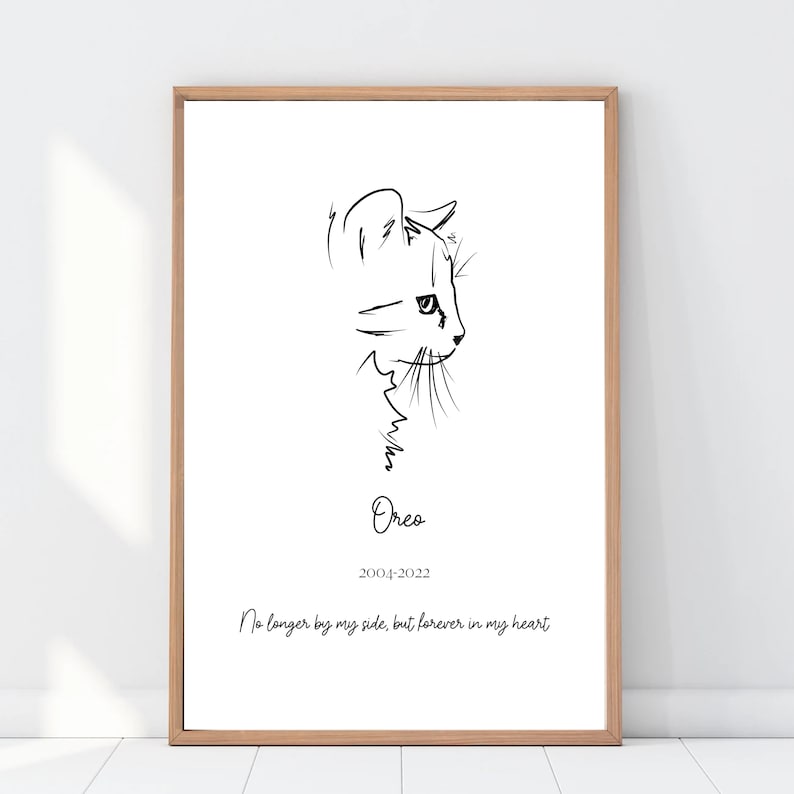 Custom Cat Loss Print Cat RIP Memorial Cat Remembrance - Etsy
