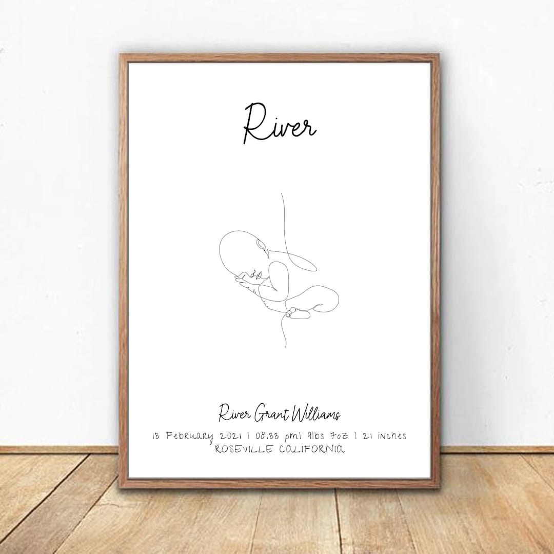 Baby Birth Detail Poster | Custom Baby Birth Poster - Etsy