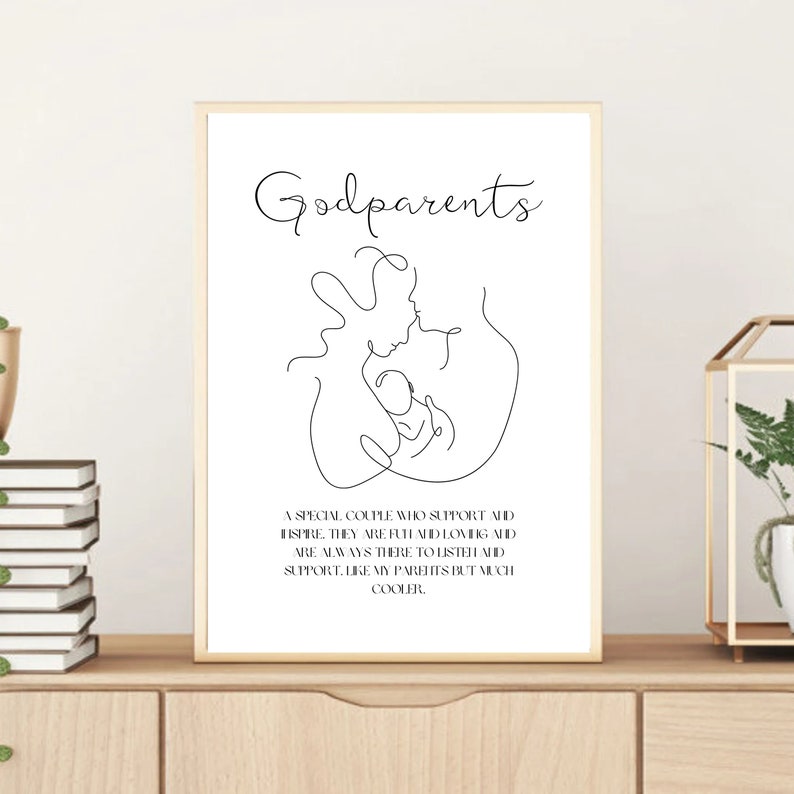 Godparents Gift |godmother Godparents Godfather Godchild | Thank You ...