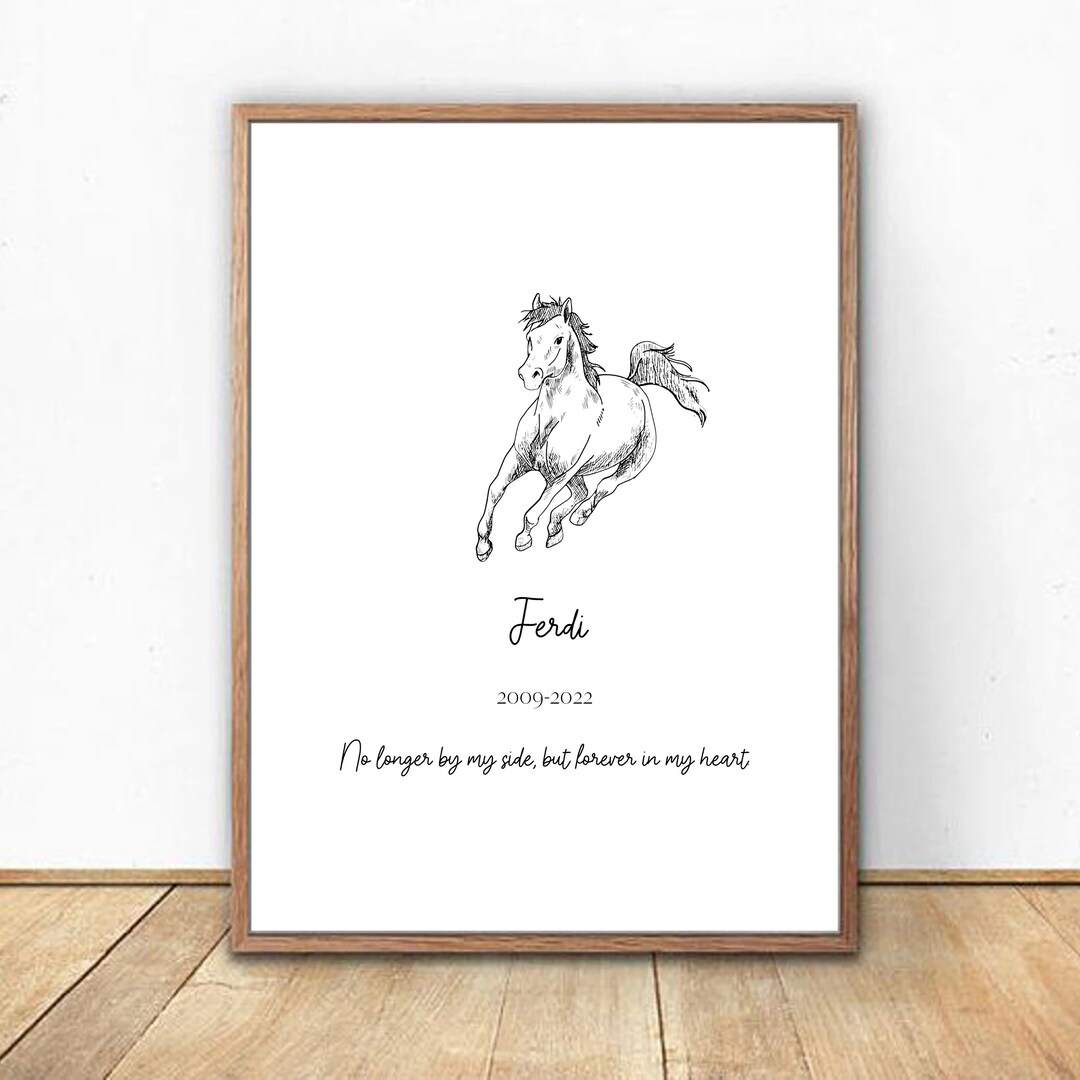 Custom Horse Loss Print | Pet Horse Memorial | Grief Remembrance - Etsy