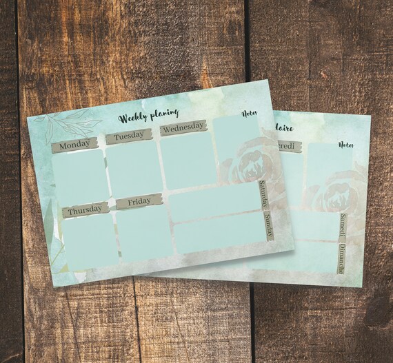 Pastel Nature Weekly Planner Printable - Etsy
