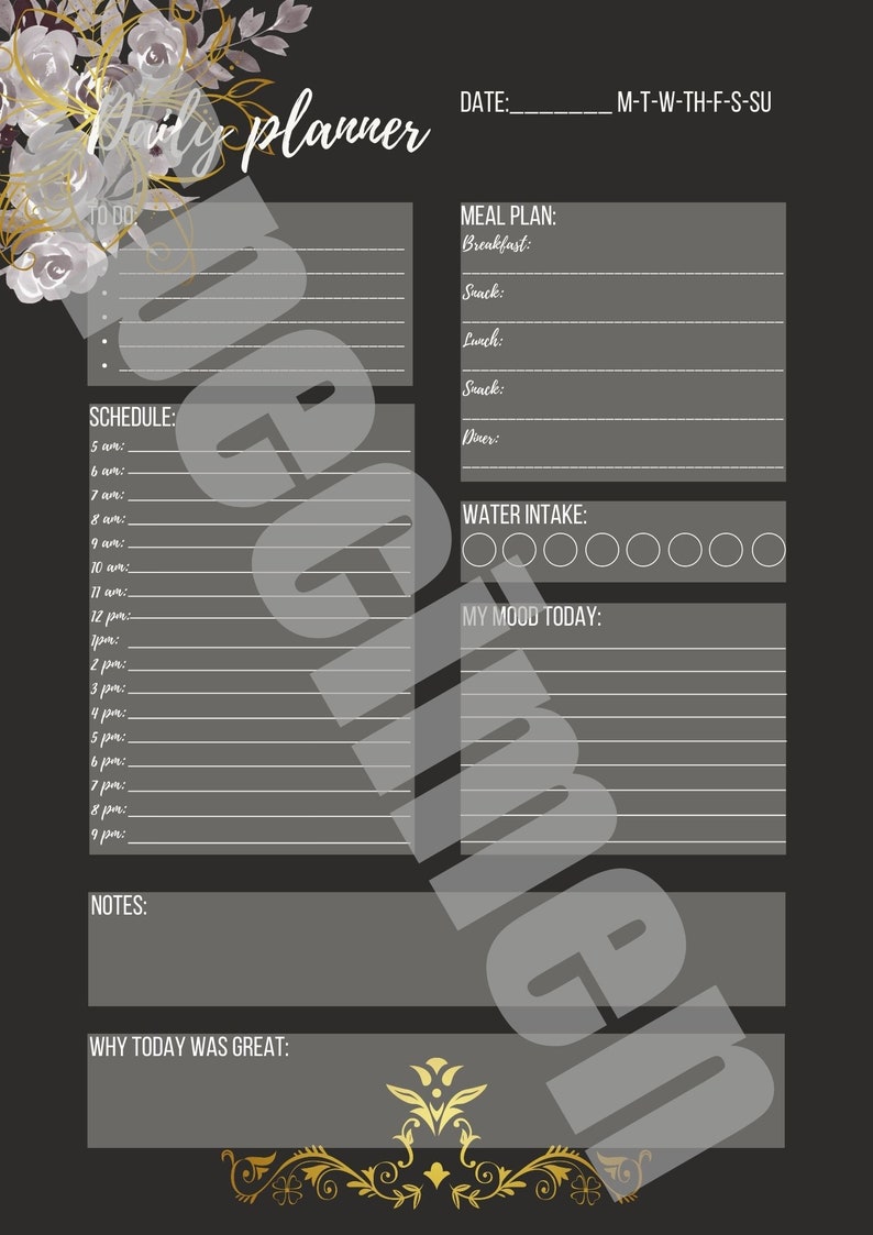 Printable - Daily Program "dark Academia" - Etsy