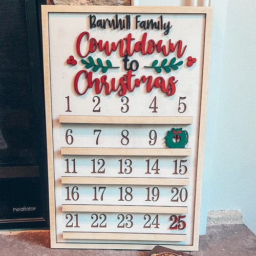 Christmas Countdown Calendar Family Countdown to Christmas - Etsy